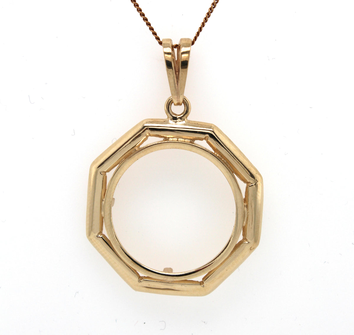 9K YG OCTAGONAL FULL SOVEREIGN PENDANT MOUNT – House of Bond